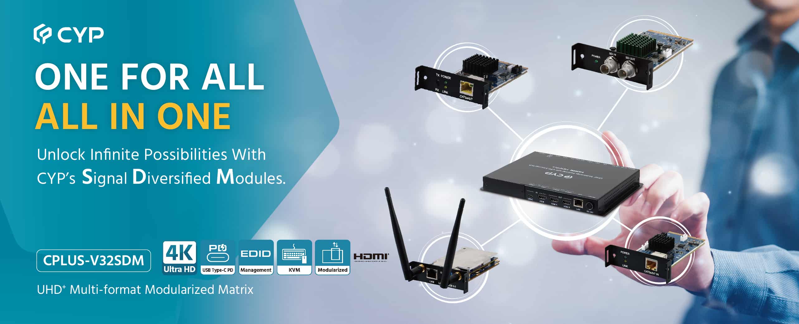 西柏科技股份有限公司 CYP，為專業影音解決方案提供者。聚焦在五大垂直市場包括企業會議、智能教育、娛樂服務、工業IoT與醫療。